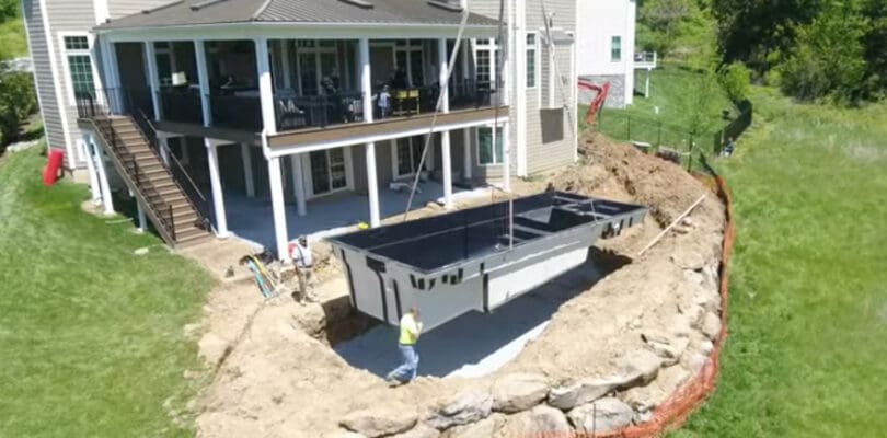 Fiberglass Pool on a Sloped Backyard