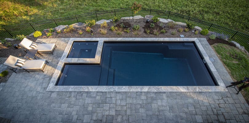 Fiberglass Pool on a Sloped Backyard